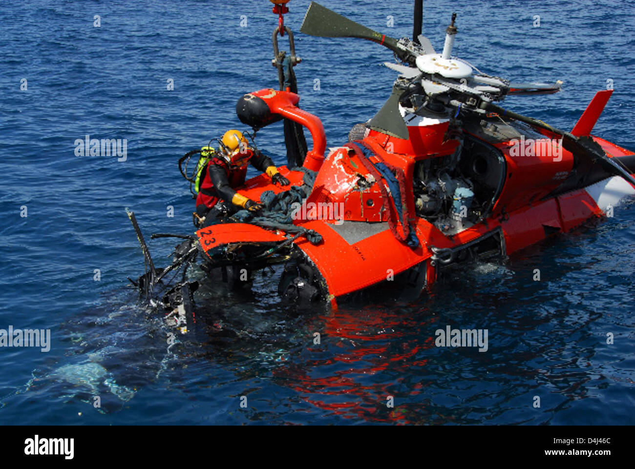 The U.S. Coast Guard conducted a salvage operation on an HH-65C ...