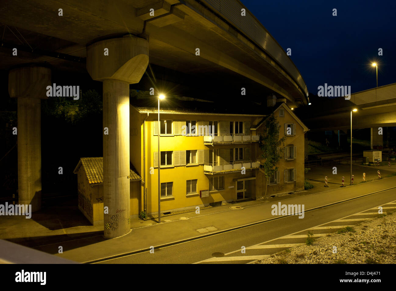 Zurich, Switzerland, a house under a highway Stock Photo - Alamy