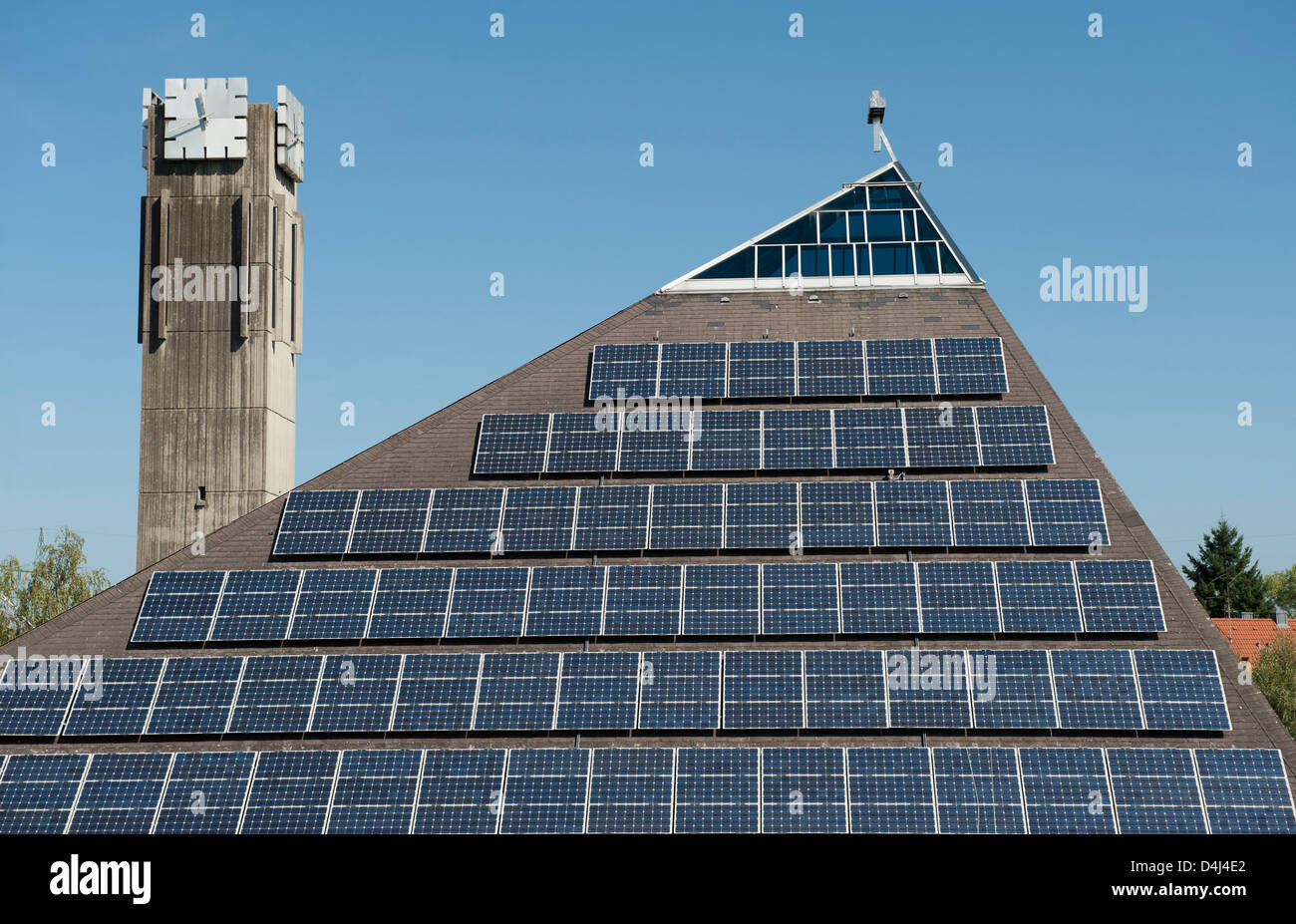 Freiburg, Germany, solar roof of St. Peter and Paul Church in the ...
