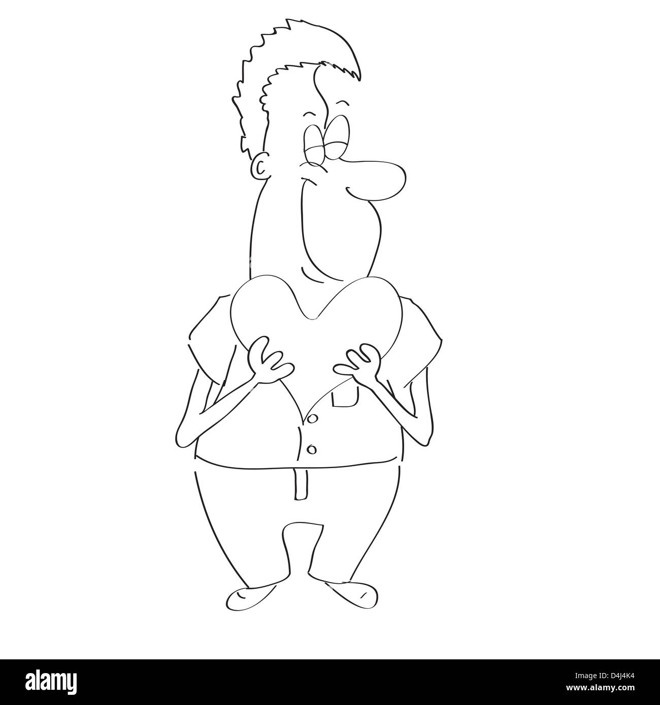 Beautiful illustration heart symbol Black and White Stock Photos ...