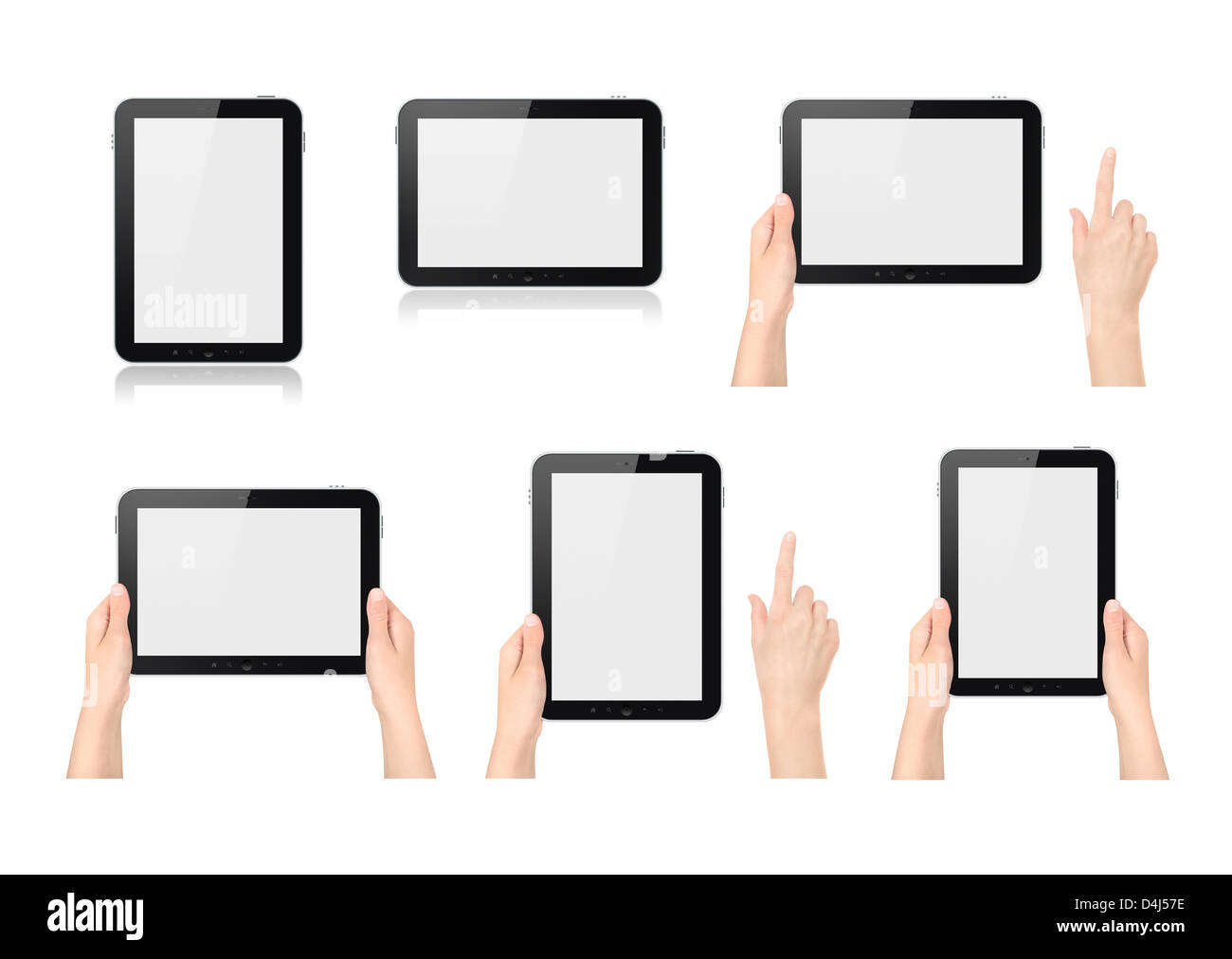 High quality set of digital tablets in different positions with ...