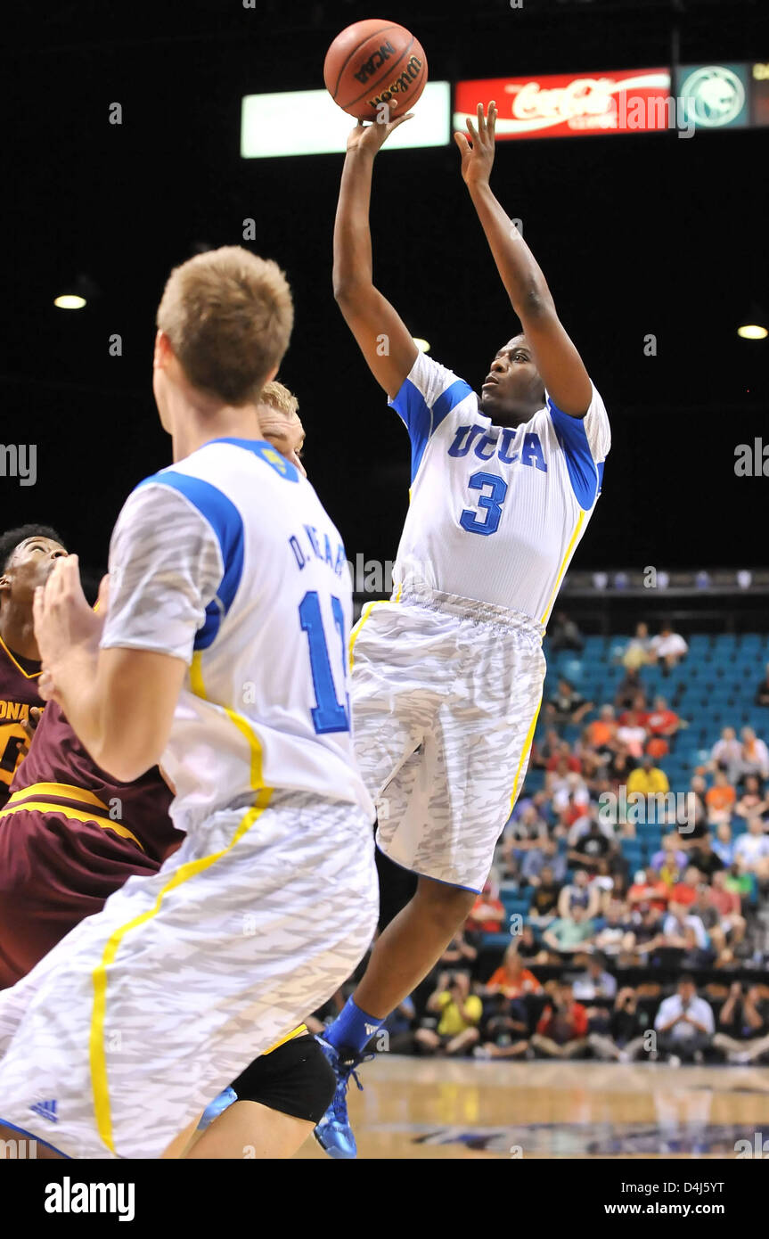March 14, 2013 Las Vegas, NV.UCLA Bruins guard Jordan Adams #3 shoots ...