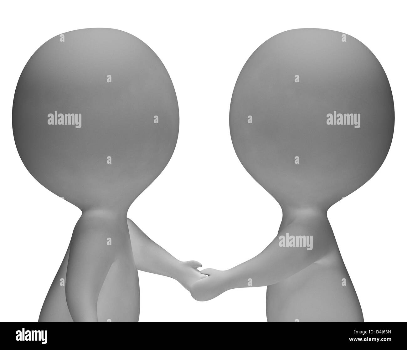 Shaking Hands 3d Characters Shows Partners And Friendship Stock Photo ...