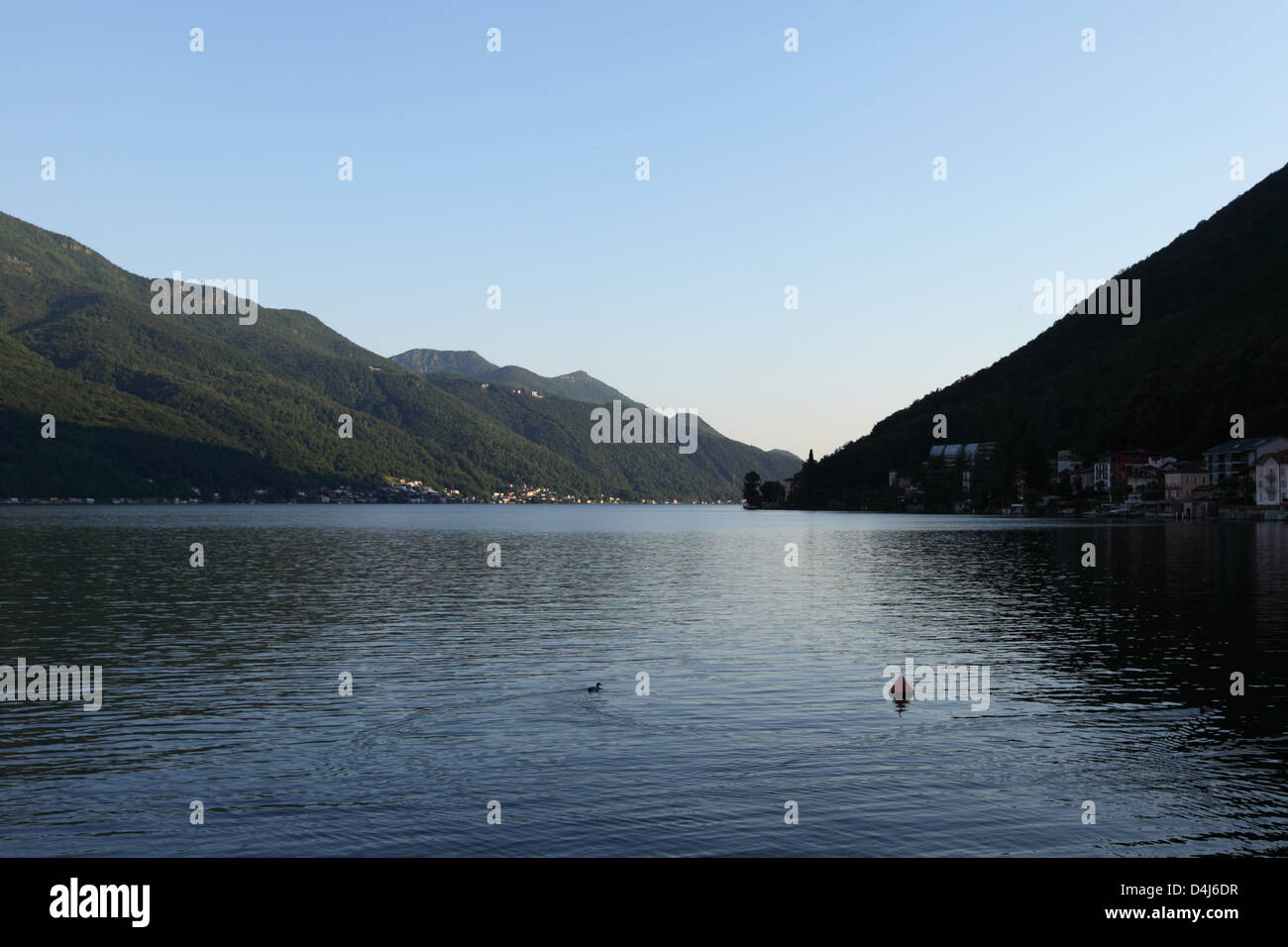 lugano lake landscape Stock Photo - Alamy