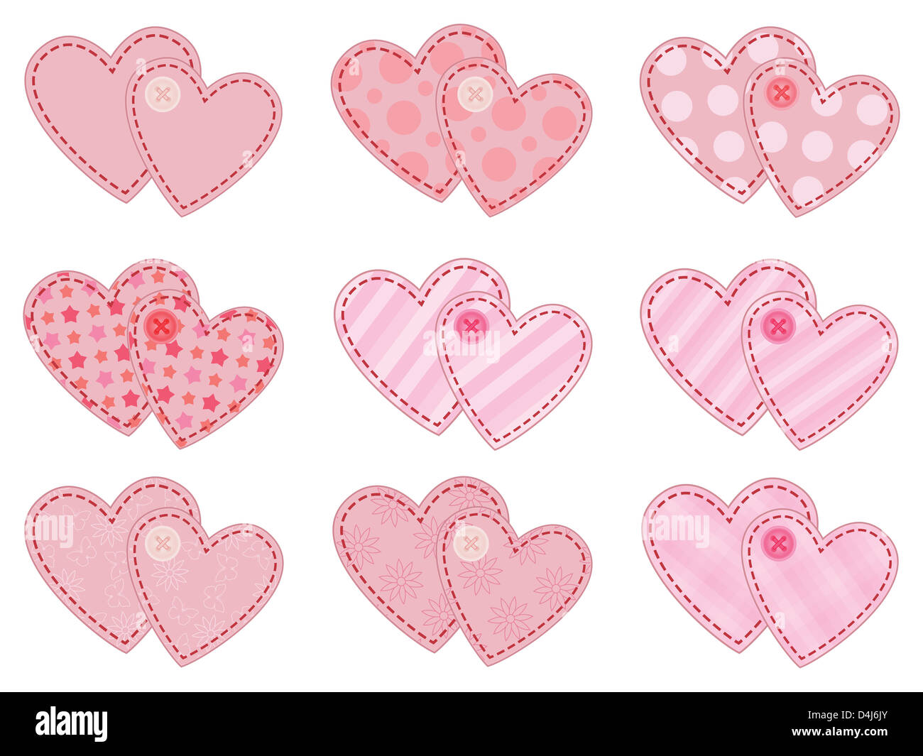 collection of two joined valentines Stock Photo - Alamy