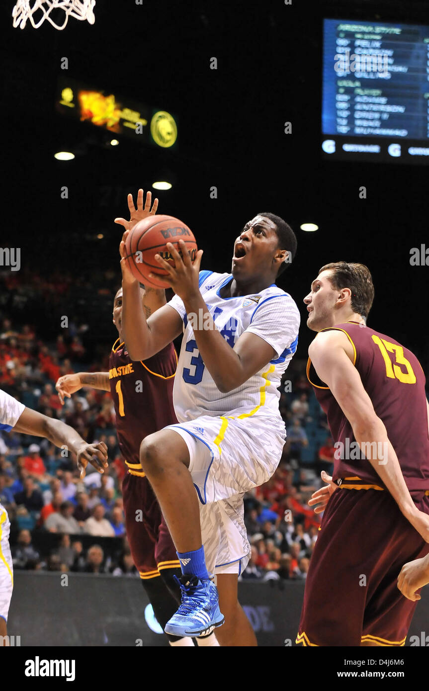 March 14, 2013 Las Vegas, NV.UCLA Bruins guard Jordan Adams #3 moves ...