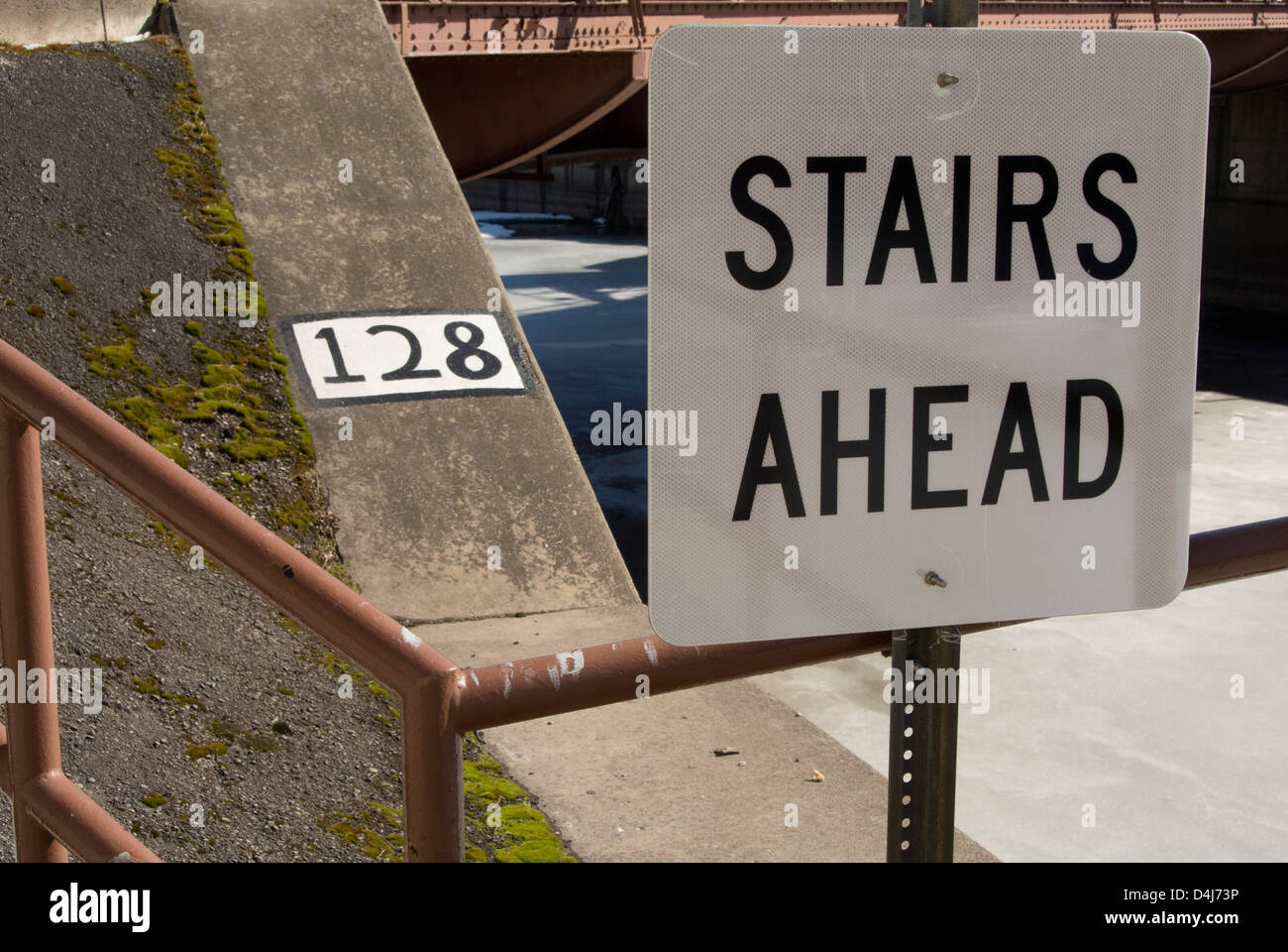 Warning sign at stairs hi-res stock photography and images - Alamy