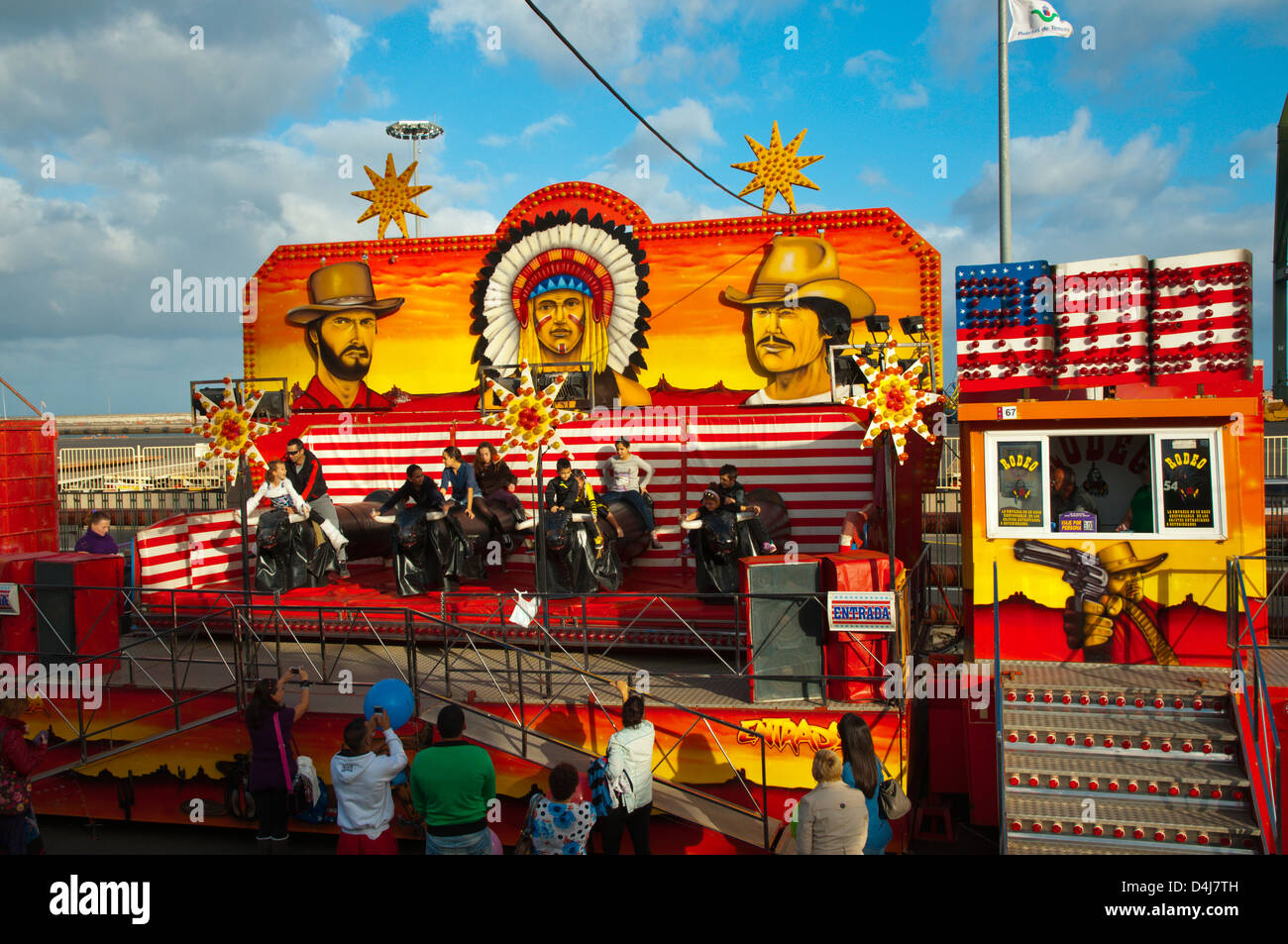Fun fair during carnival Santa Cruz city Tenerife island Canary Islands ...