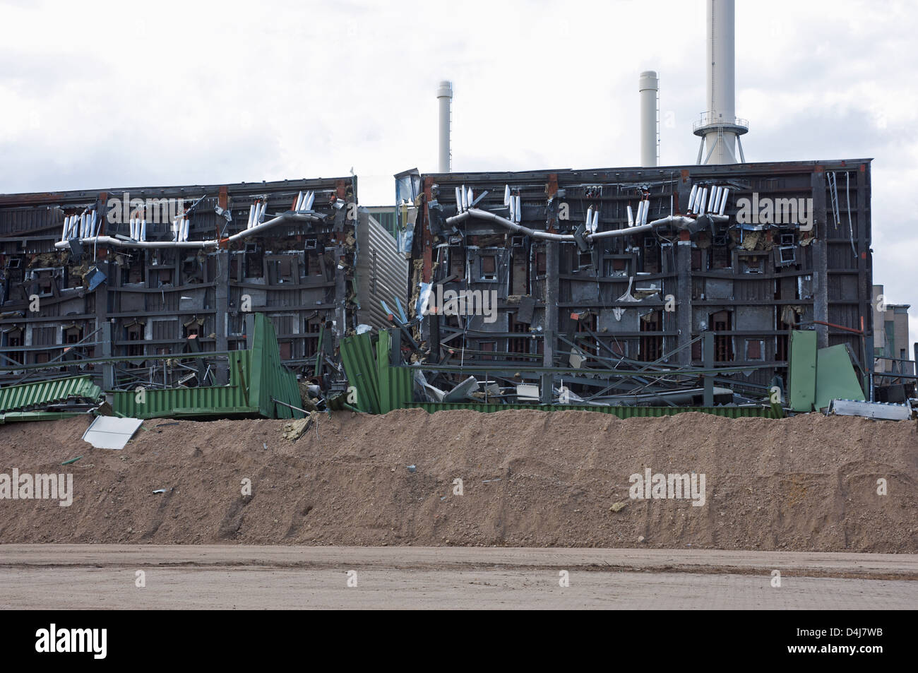 Part of a gas-fired power station being demolished Stock Photo - Alamy