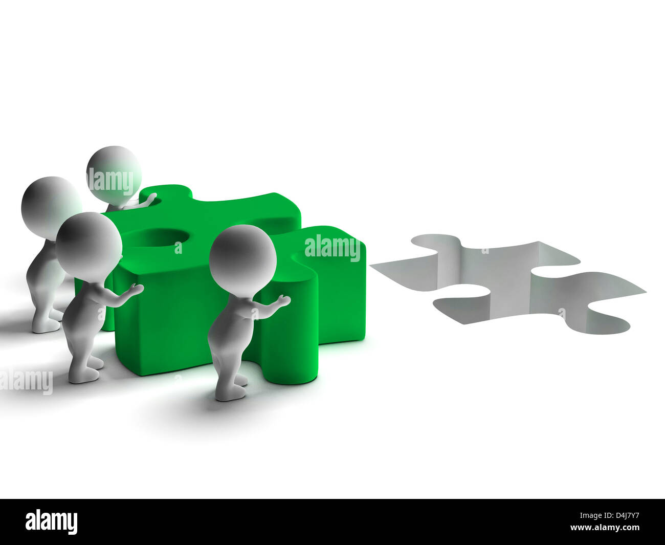 Completing Jigsaw Shows Solving Completing Or Achievement Stock Photo ...