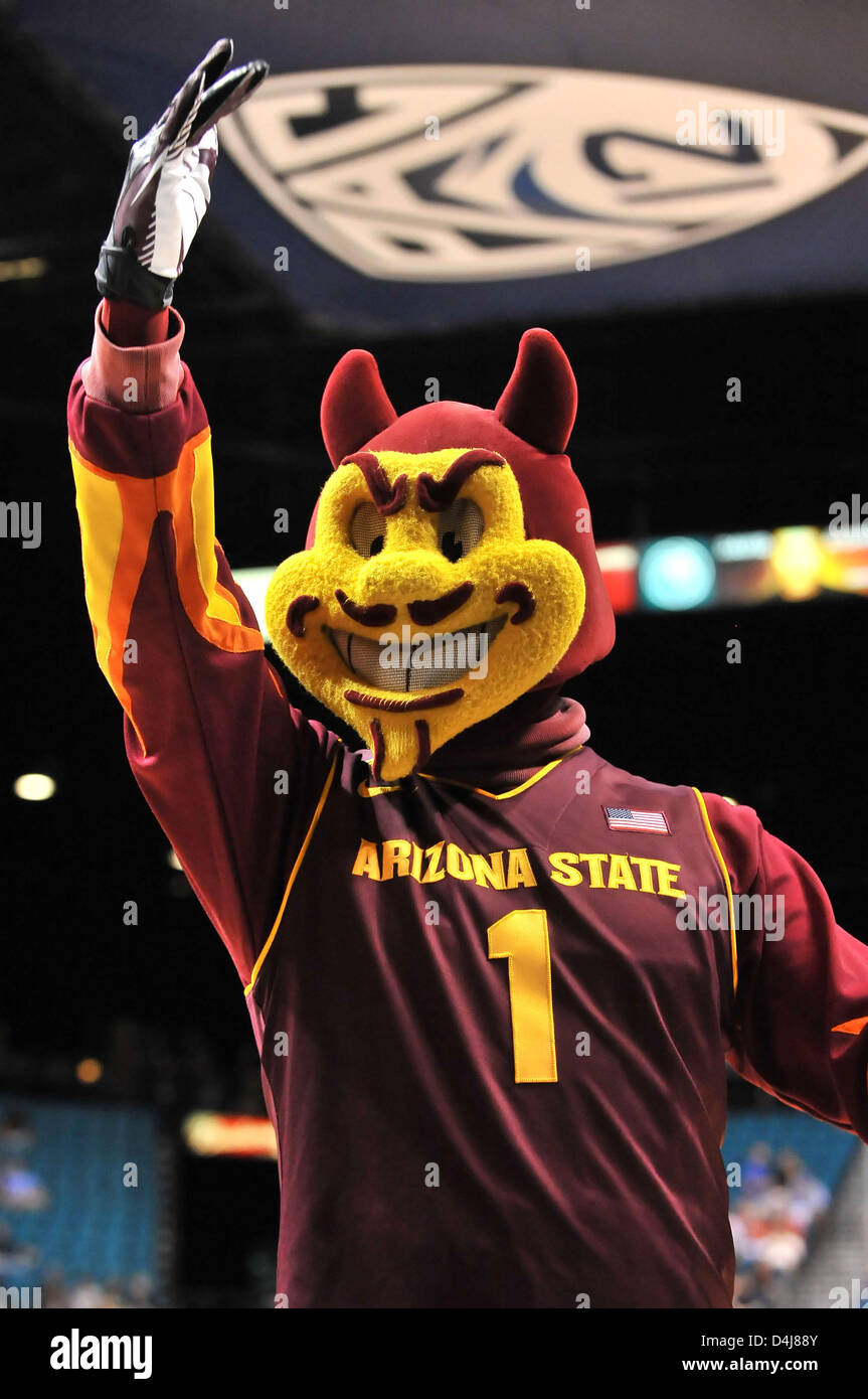March 14, 2013 Las Vegas, NV.Arizona State Sun Devils Mascot Sparky in ...