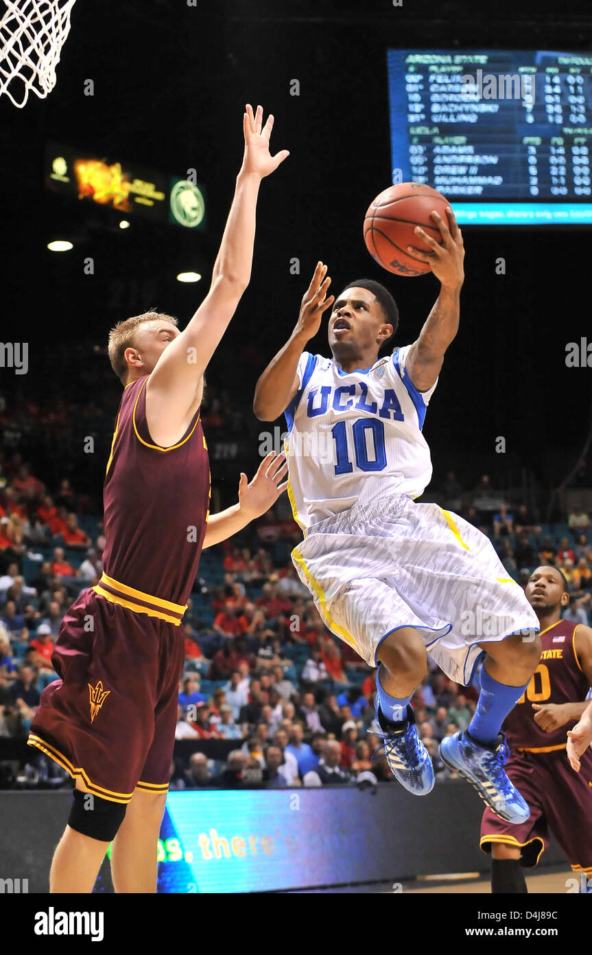 March 14, 2013 Las Vegas, NV.UCLA Bruins guard Larry Drew II #10 shoots ...