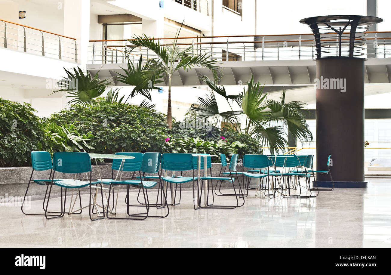 Photo of interior spaces of relaxation area in modern office buildings ...