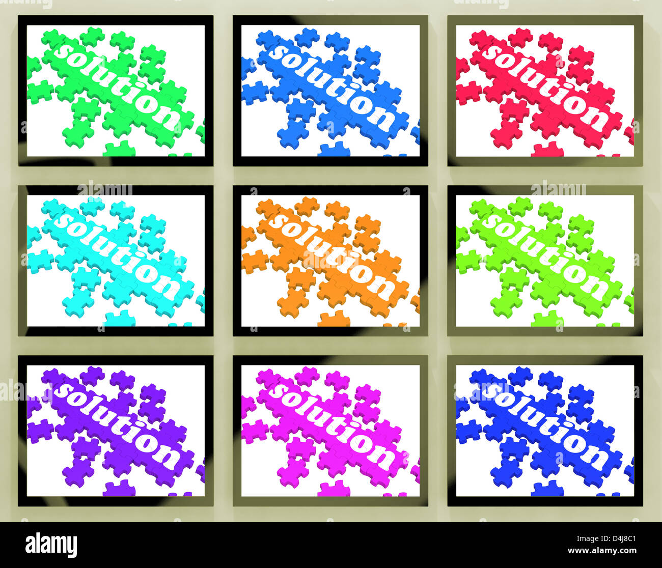 Solutions On Monitors Showing Successful Strategies Or Ideas Stock ...