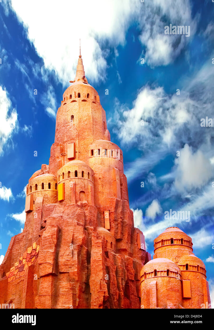 Landscape photo of red rock castle under blue sky Stock Photo - Alamy