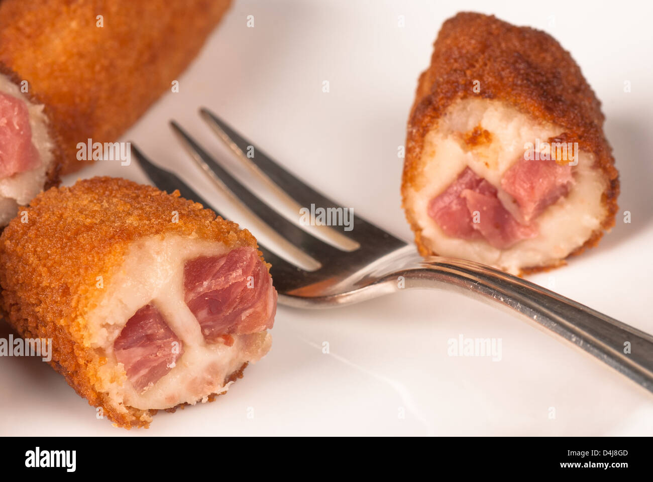 Closeup detail of freshly fried ham croquettes Stock Photo - Alamy