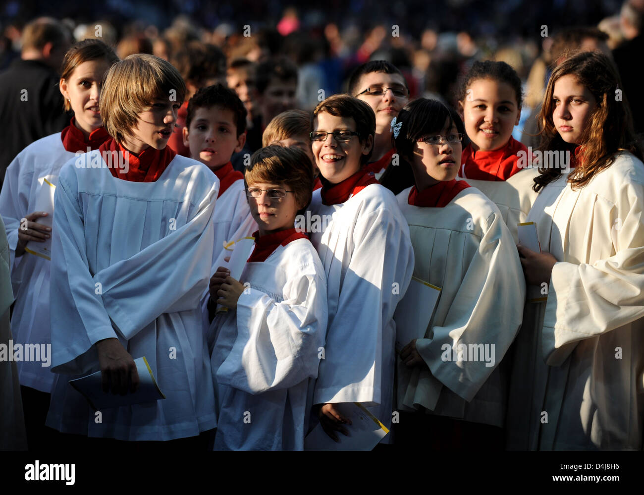 Berlin, Germany, altar in the papal Mass in the Berlin Olympic Stadium ...