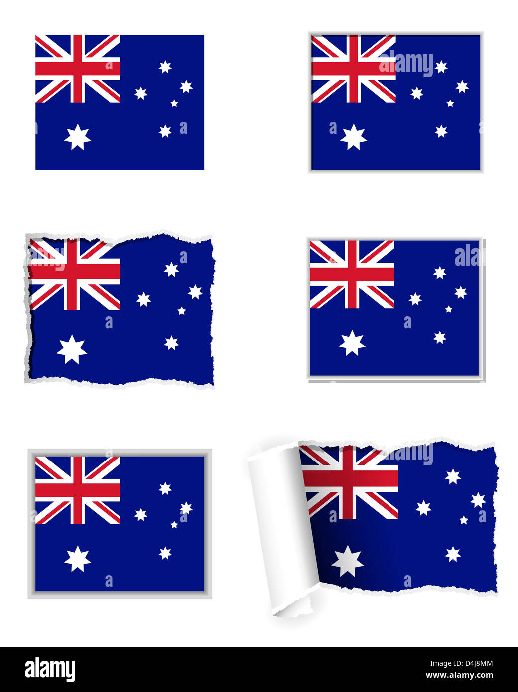 Australia flag set Stock Photo - Alamy