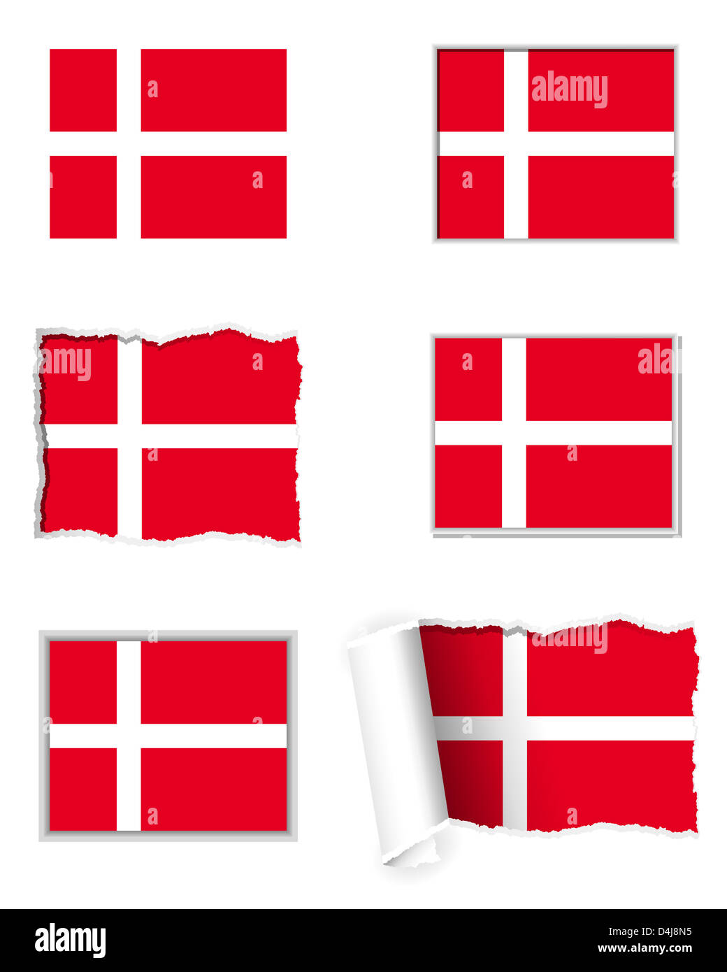 Denmark flag set Stock Photo - Alamy