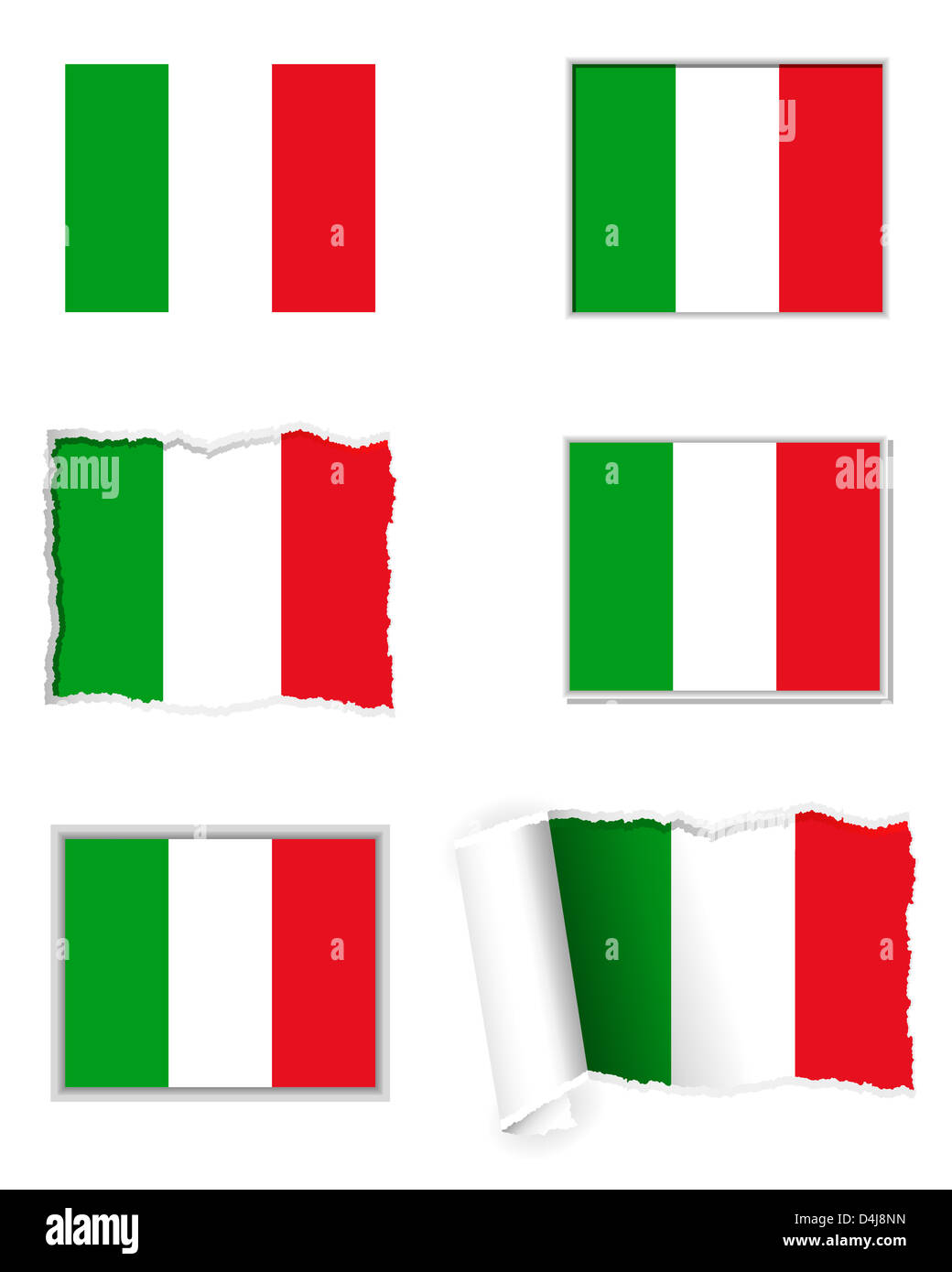 Italy flag set Stock Photo - Alamy