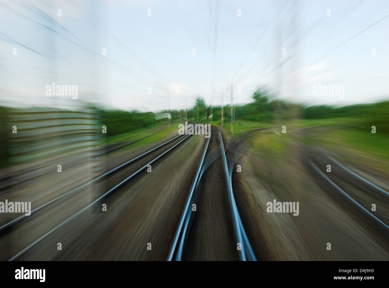 Flying Landscapes through train window Stock Photo - Alamy