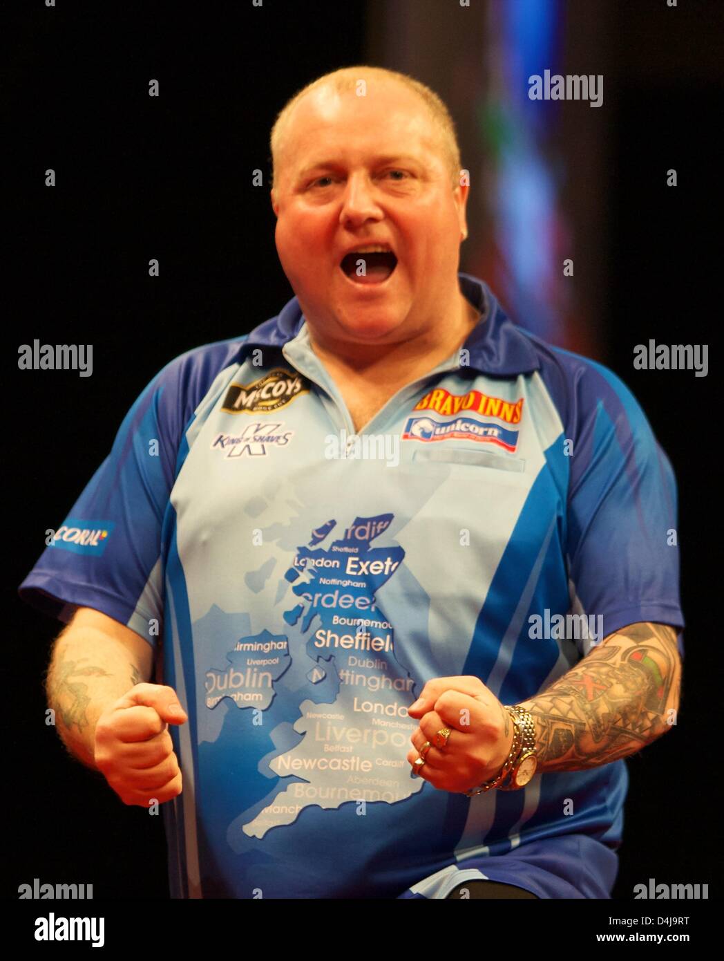 Manchester, UK. 14th March 2013. Andy Hamilton in action during round ...