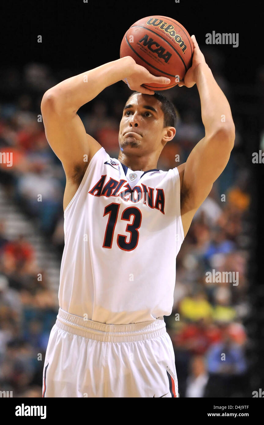 March 14, 2013 Las Vegas, NV.Arizona Wildcats guard Nick Johnson #13 in ...
