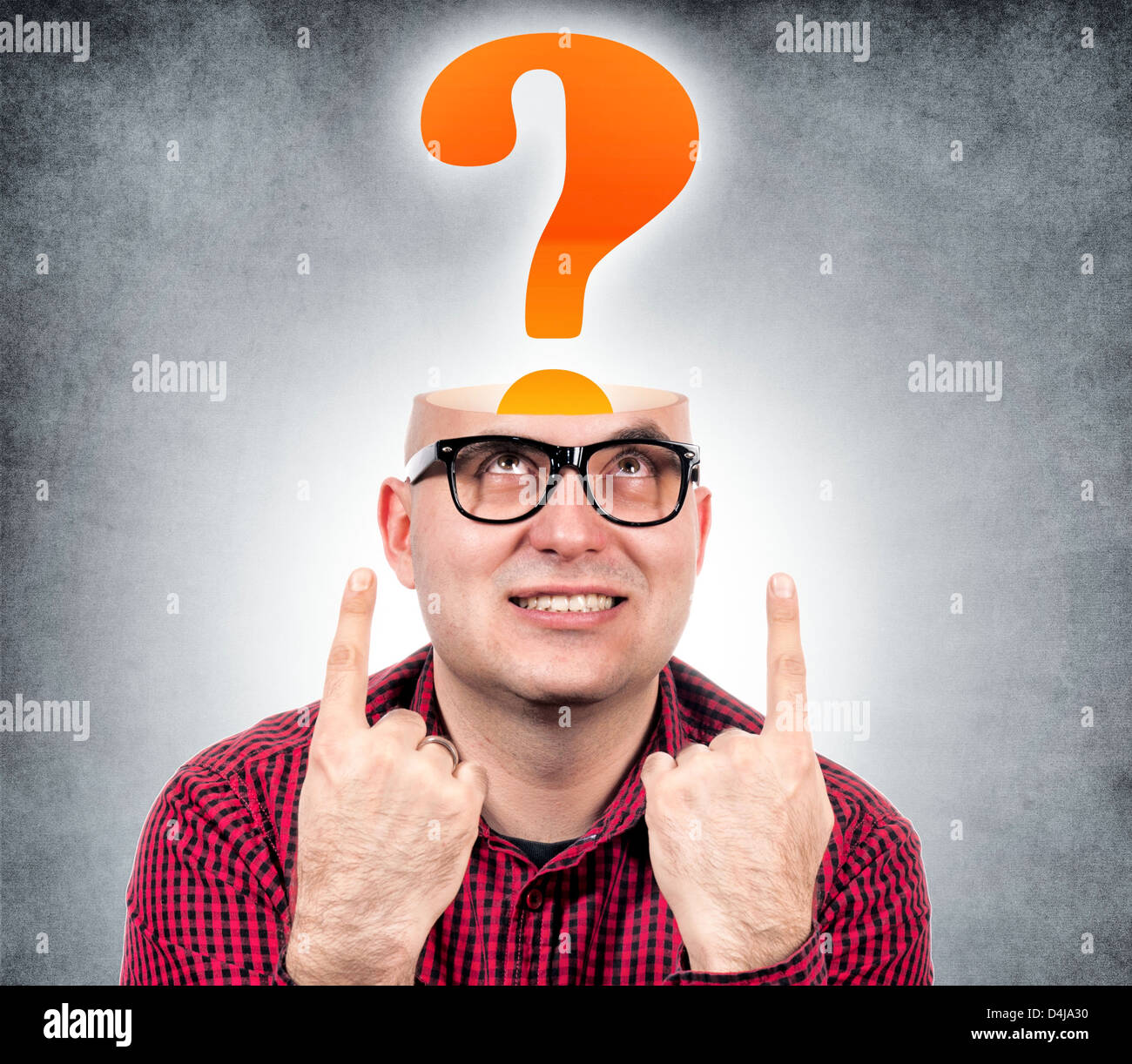 Man open head questions thinking hi-res stock photography and images ...