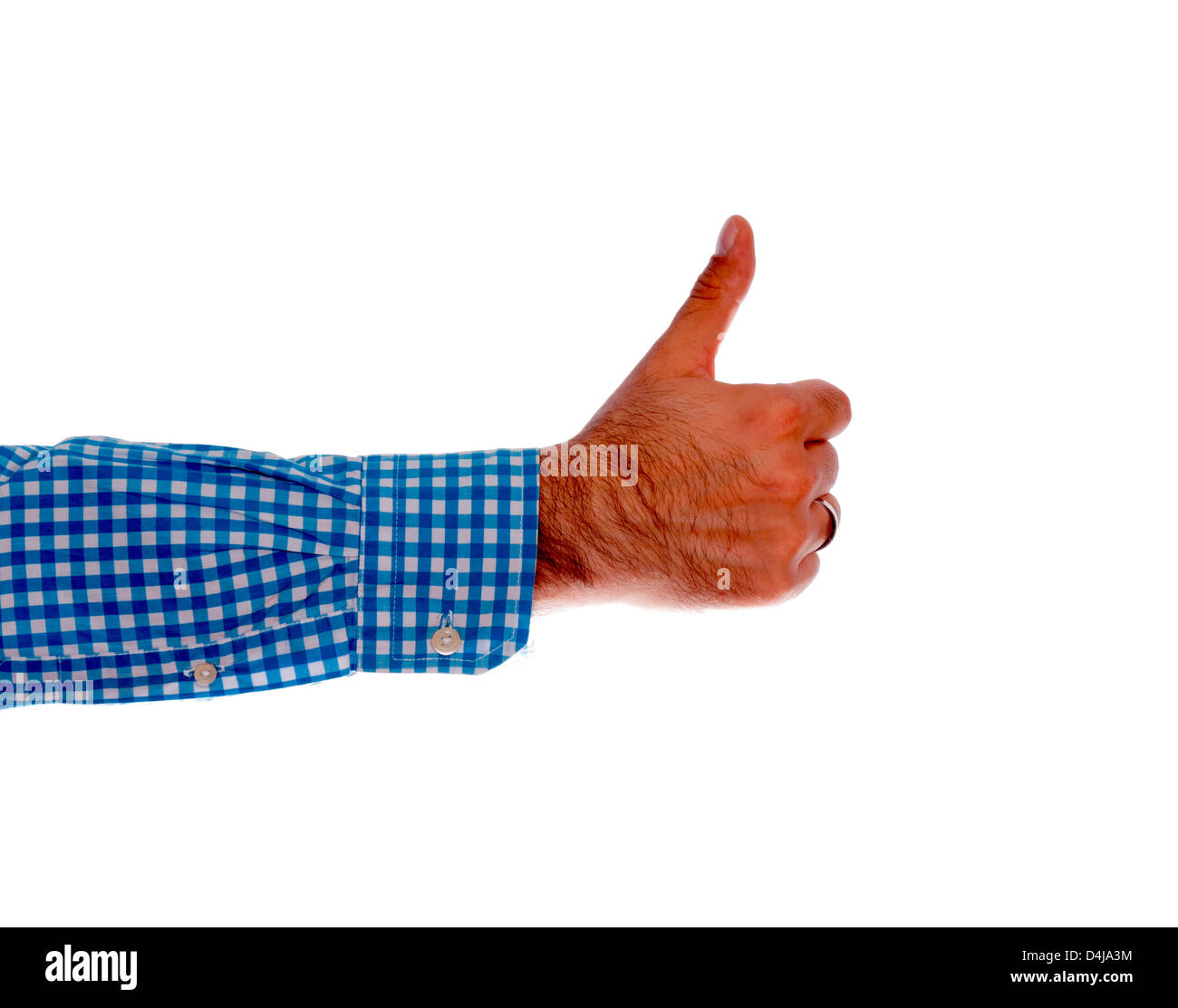 Hand showing ok sign by the finger isolated on white Stock Photo - Alamy