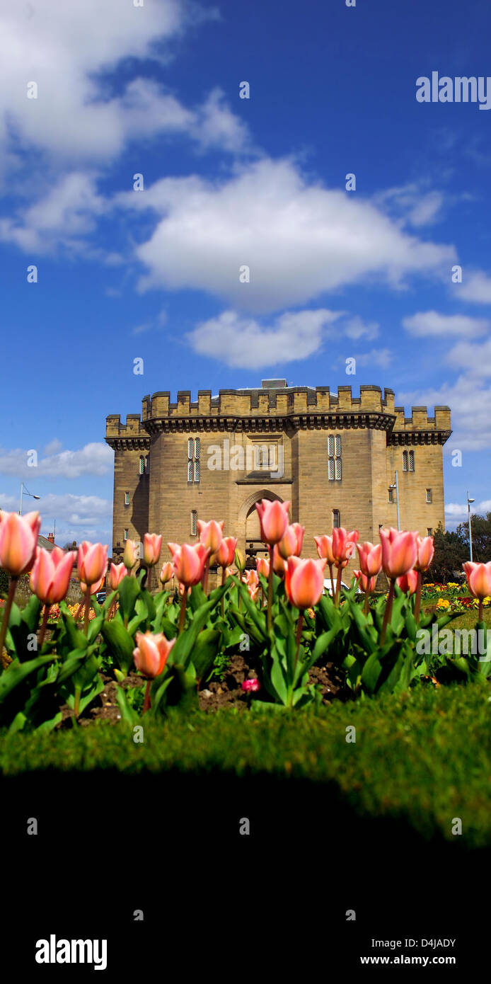 View of Courthouse from Carlisle Park, Morpeth, Northumberland Stock ...