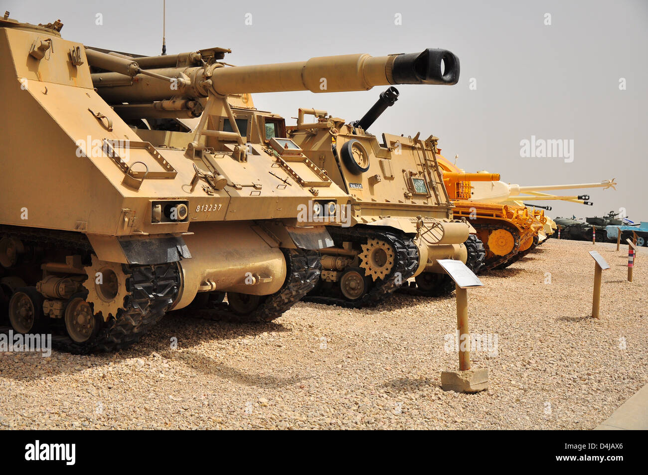 Self-propelled gun built on the base of American M-50 Sherman in Latrun ...