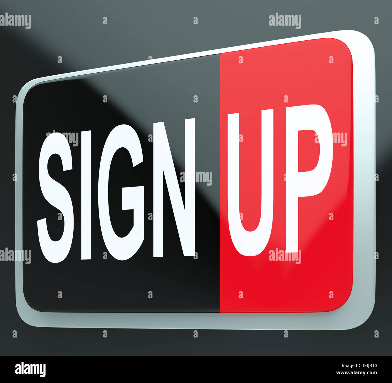 Sign Up Button Shows Members And Subscriptions Stock Photo - Alamy