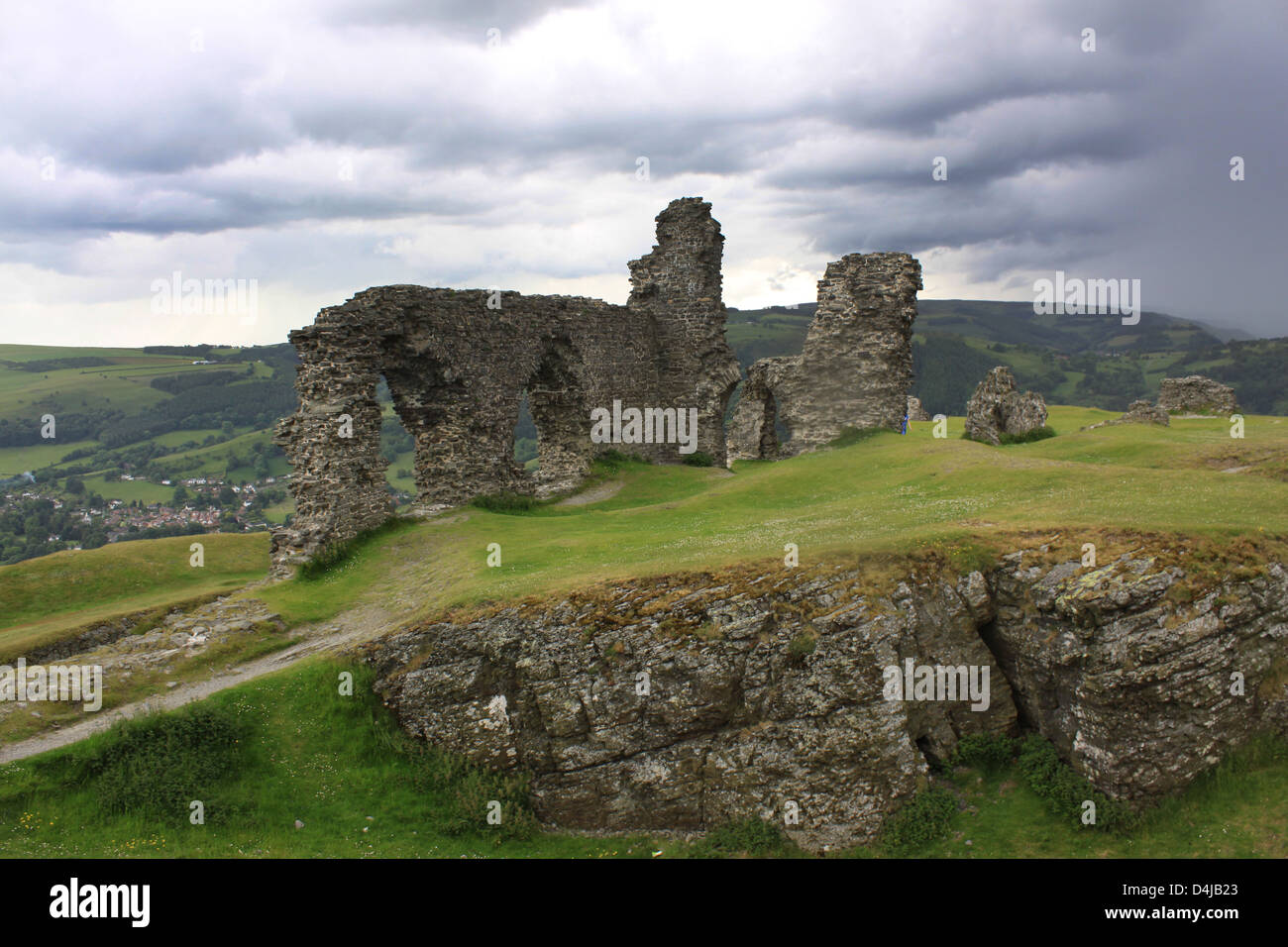 View of Castell Dinas Bran above Llangollen in Denbighshire Wales UK ...