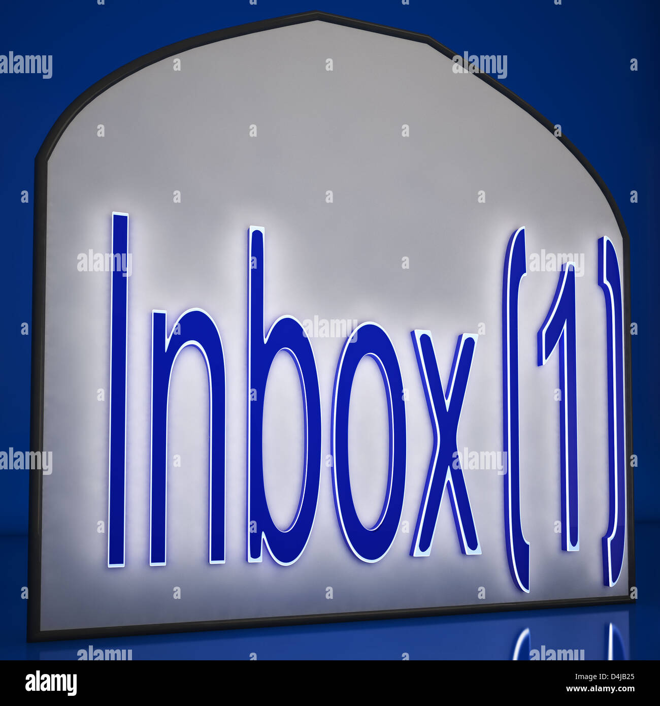 Inbox One Sign Shows New Messages Or Unread Mails Stock Photo - Alamy
