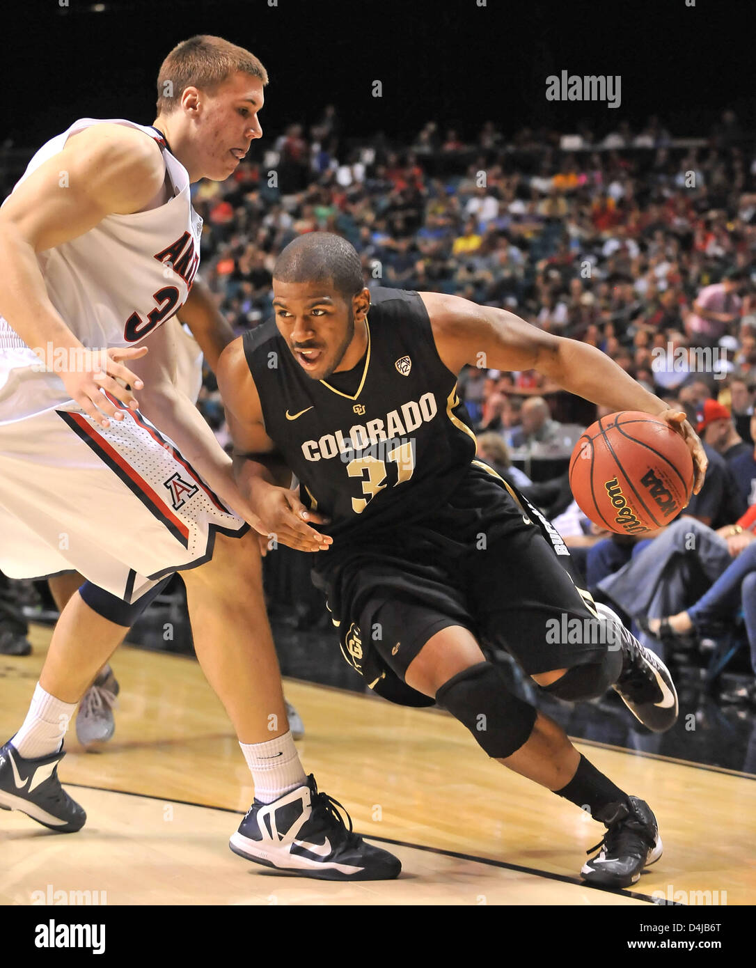 March 14, 2013 Las Vegas, NV.Colorado Buffaloes guard Jeremy Adams #31 ...