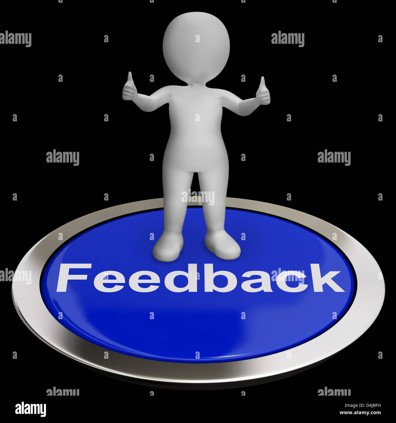 Feedback Button Showing Opinion Evaluation And Surveys Stock Photo - Alamy