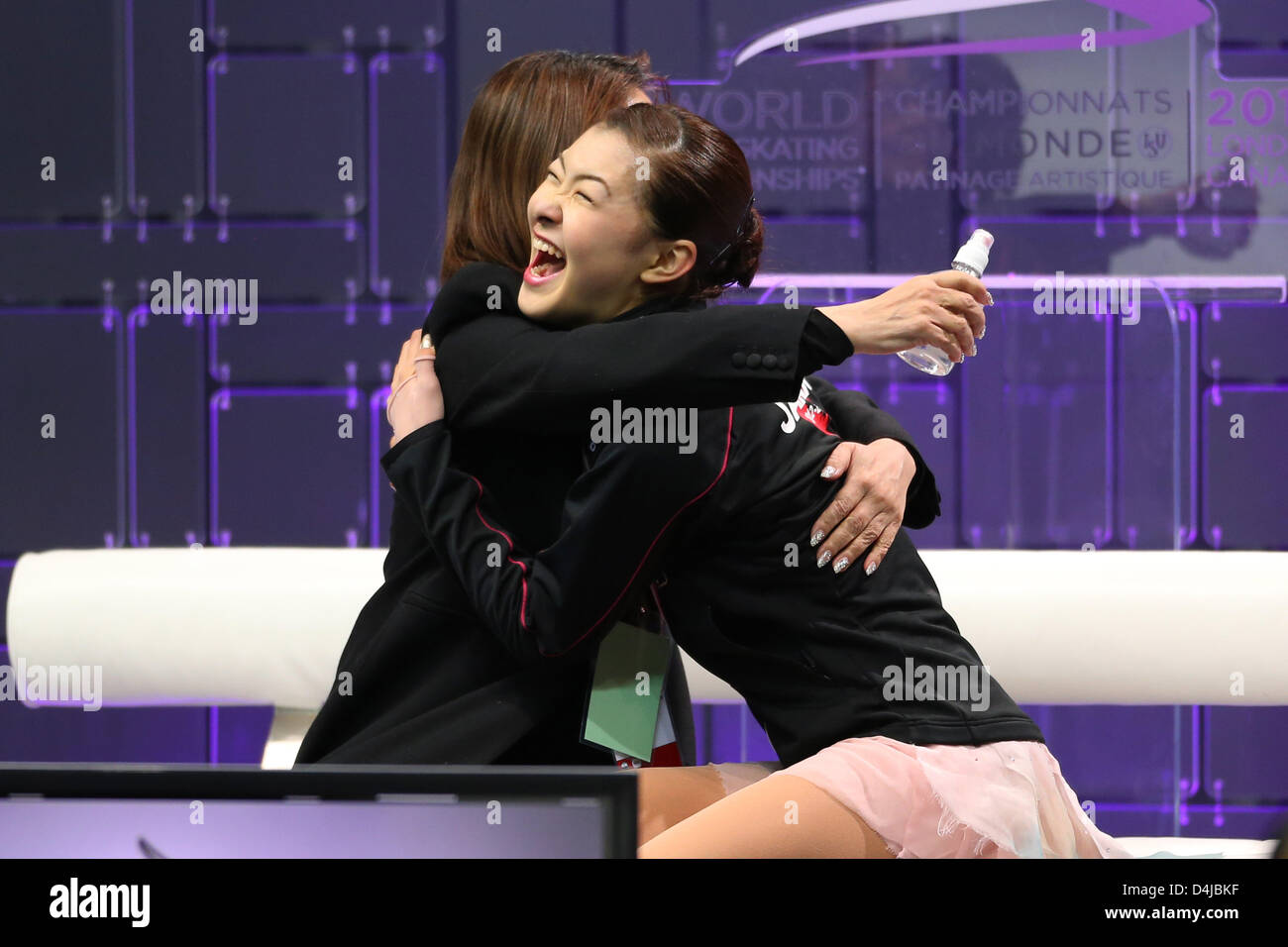 London, Canada. 13th March 2013. (L to R) Machiko Yamada Coach, Kanako ...