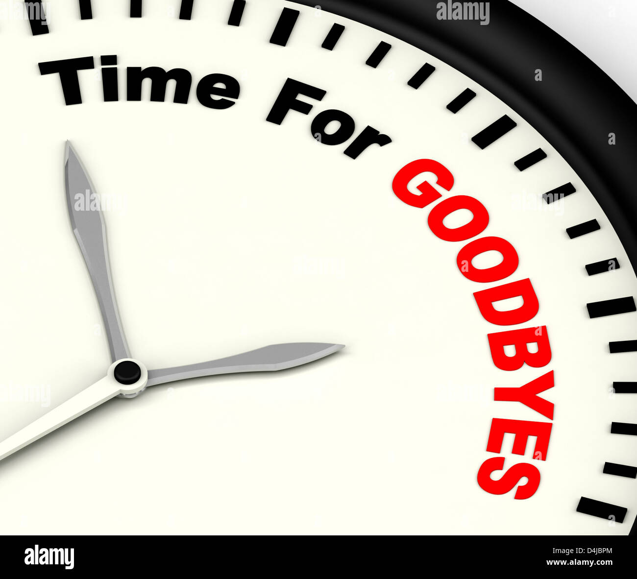 Time For Goodbyes Message Means Farewell Or Bye Stock Photo - Alamy