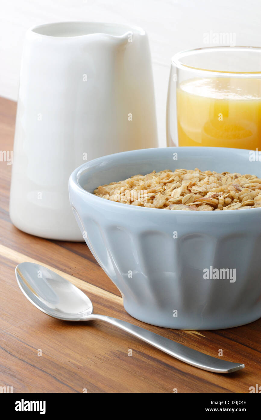 delicious breakfast cereal and milk Stock Photo - Alamy