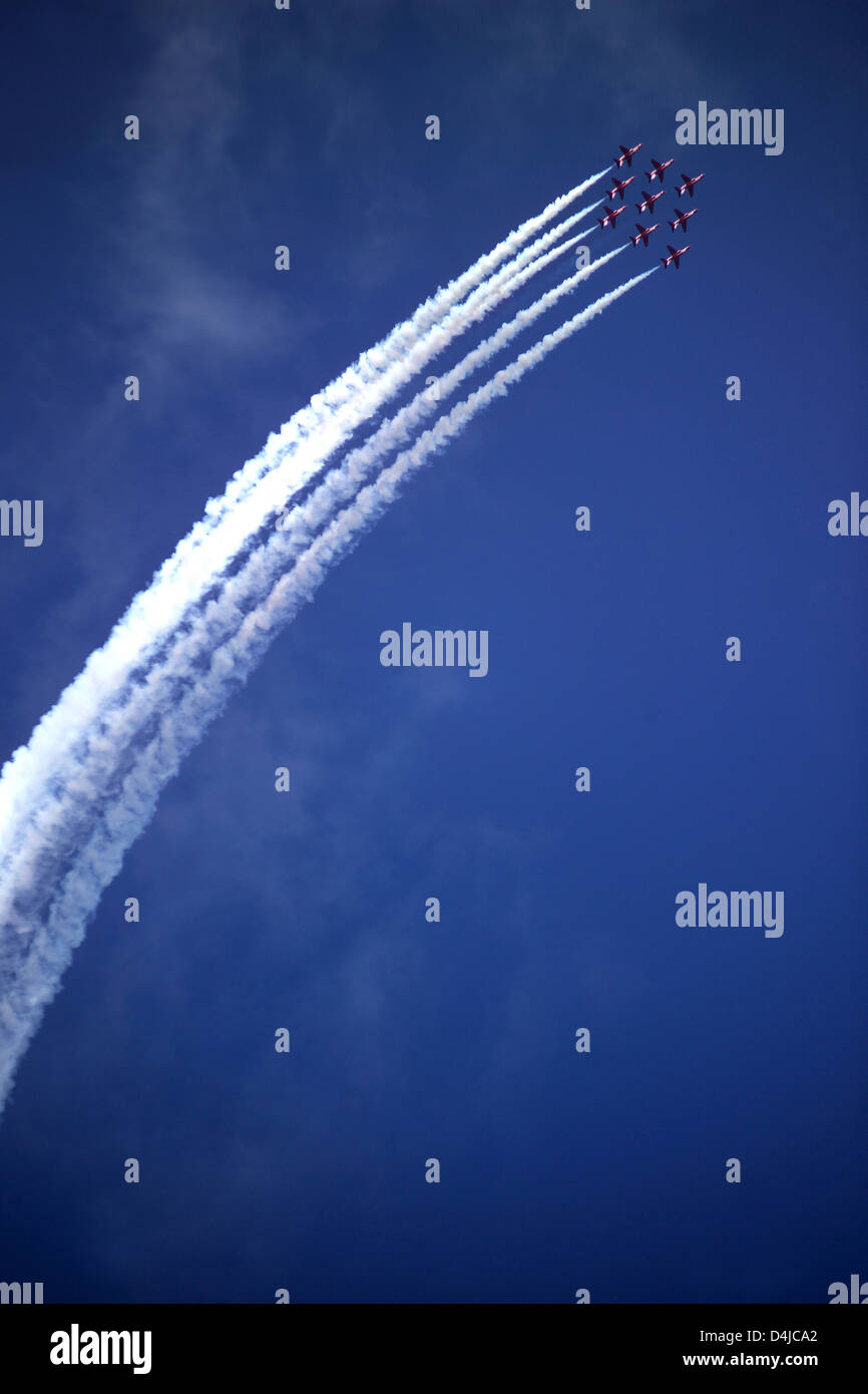 Red Arrows display team Stock Photo - Alamy