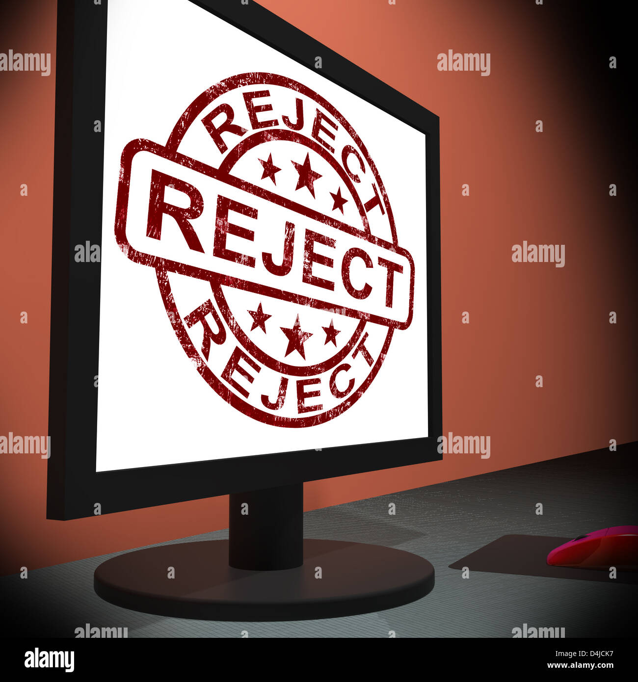 Reject On Monitor Shows Disallowed And Rejected Stock Photo - Alamy
