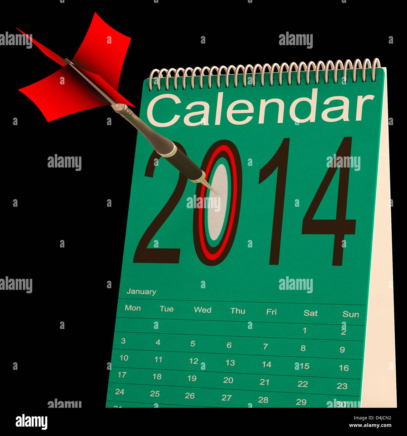 2014 Calendar Showing Business Schedule And Year Plan Stock Photo - Alamy