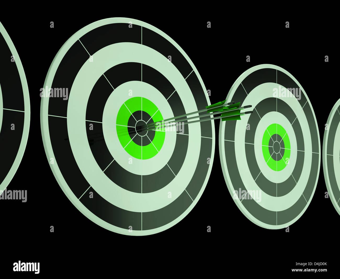 Triple Dart Showing Focused Successful Accurate Goal Stock Photo - Alamy