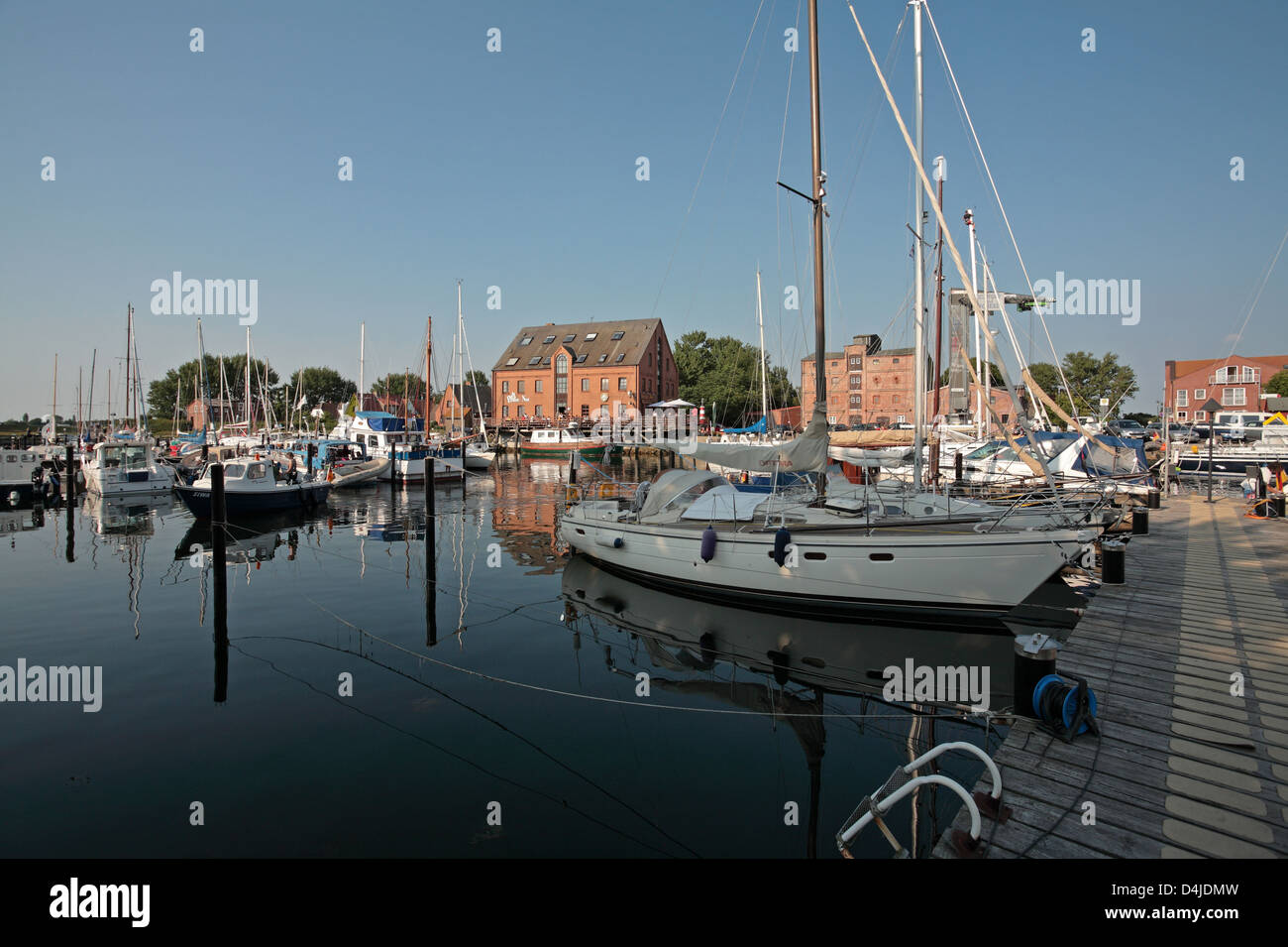 Orth, Germany, the town center and inner harbor of Orth Stock Photo - Alamy