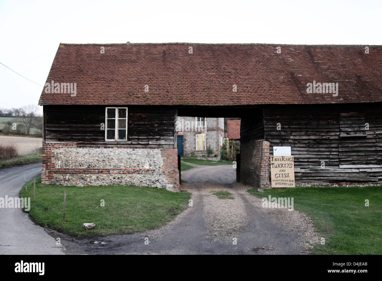 It's a photo of the entrance of a typical old style farm in the ...