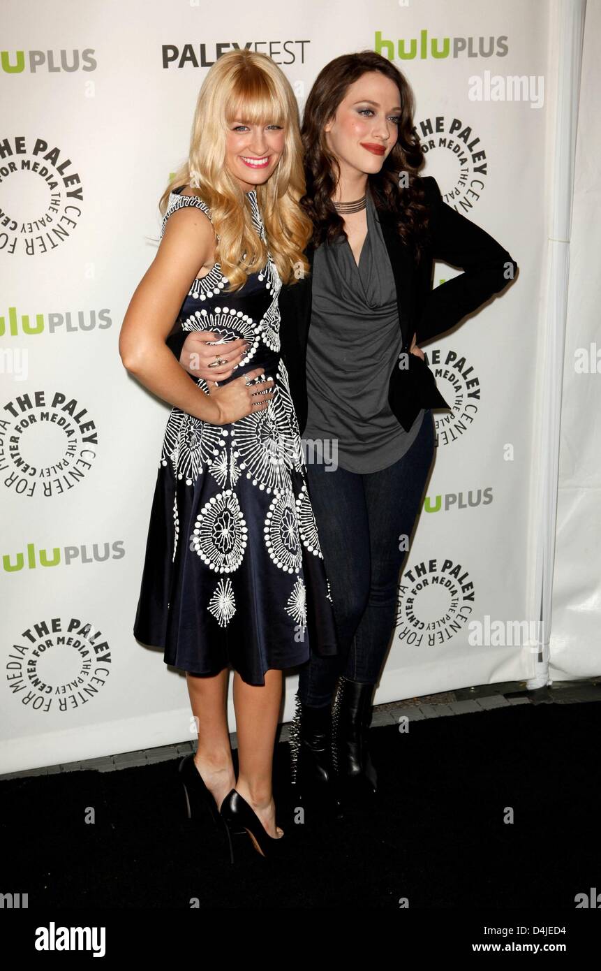 Los Angeles, California, USA. 14th March 2013. Beth Behrs, Kat Dennings ...