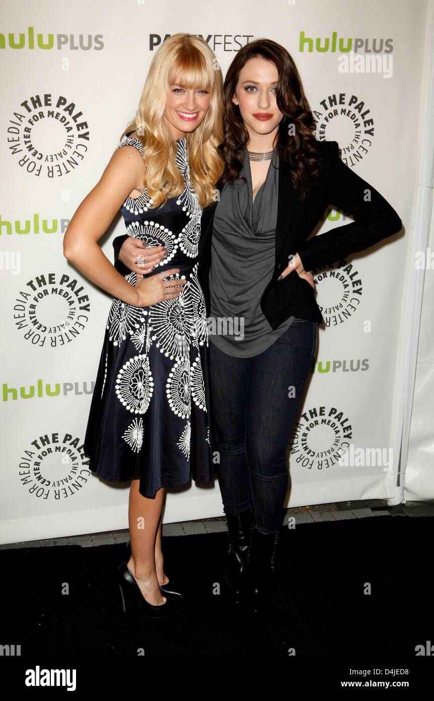 Los Angeles, California, USA. 14th March 2013. Beth Behrs, Kat Dennings ...