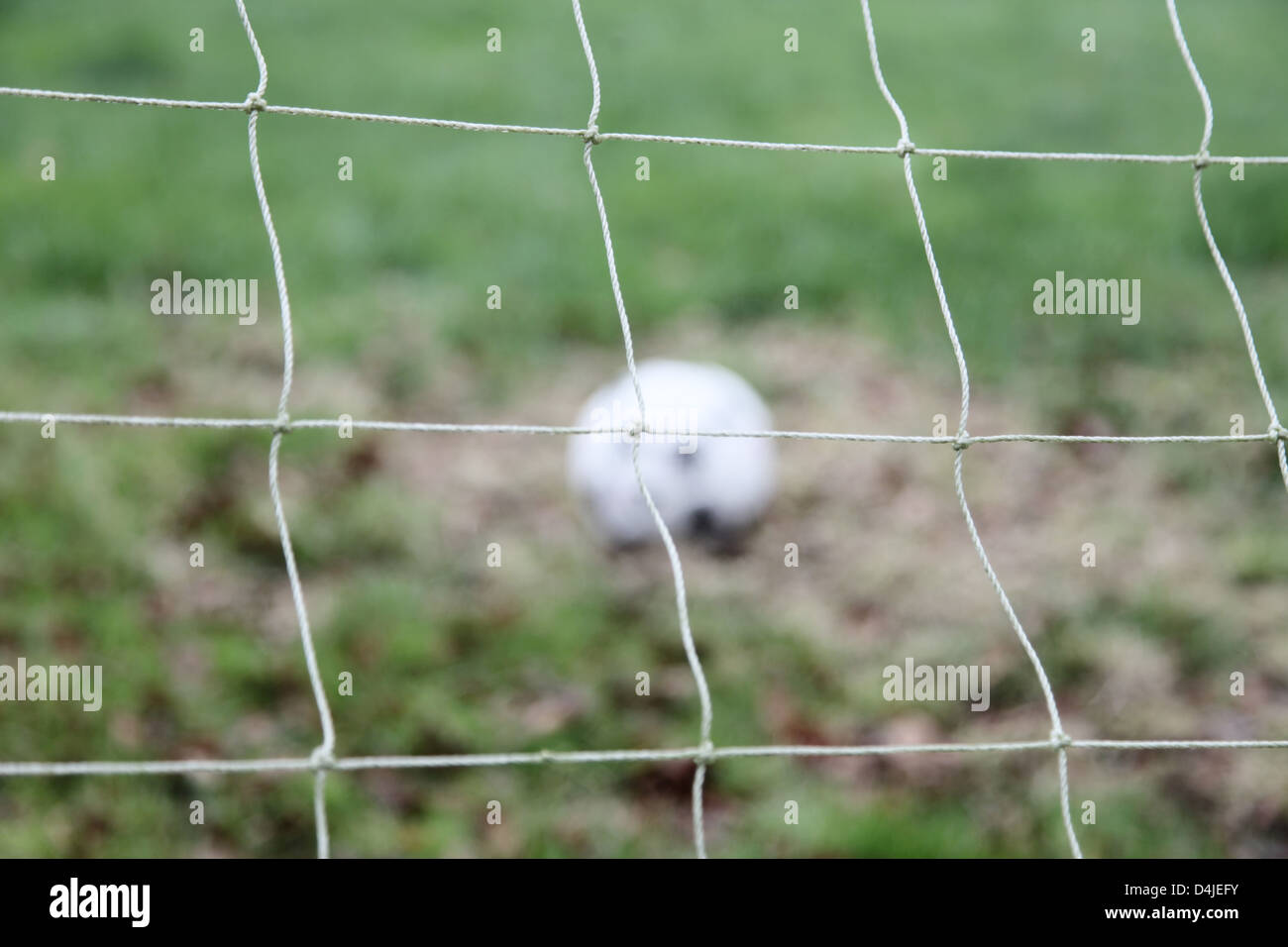 It's a photo of a small football field in the back garden park of a ...