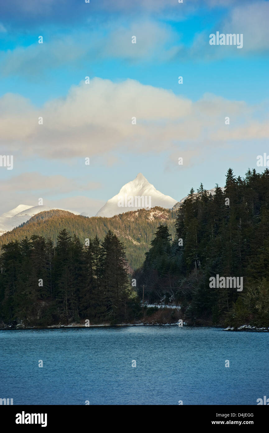 Sitka Sound and snow capped mountain near Sitka, Alaska Stock Photo - Alamy