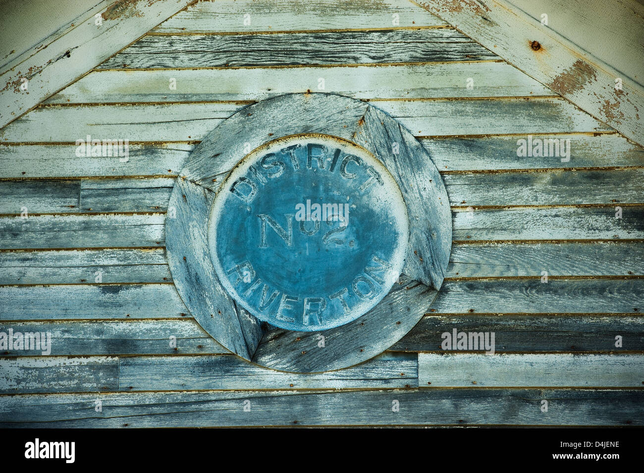 Old school house insignia in Mason County, Michigan, USA Stock Photo ...